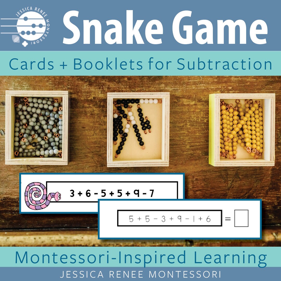 Montessori Math Subtraction Snake Game Bundle for Facts Practice - Etsy