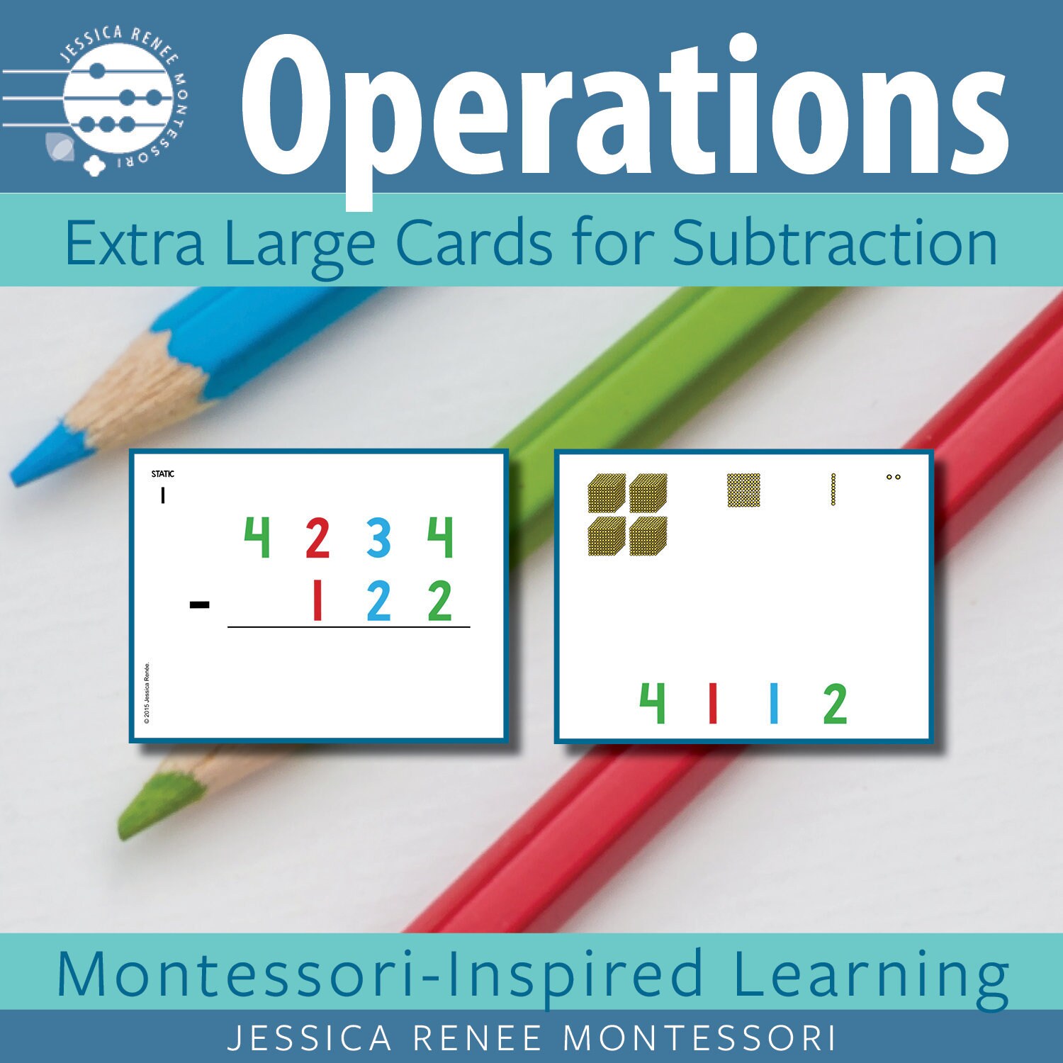 Montessori Math 4-Digit Static and Dynamic Subtraction with | Etsy