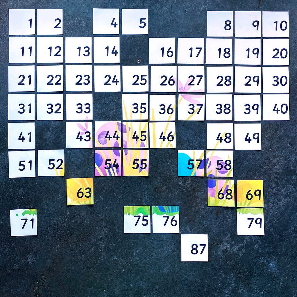 Montessori Math 100 Chart Spring Hidden Easter Eggs - Etsy