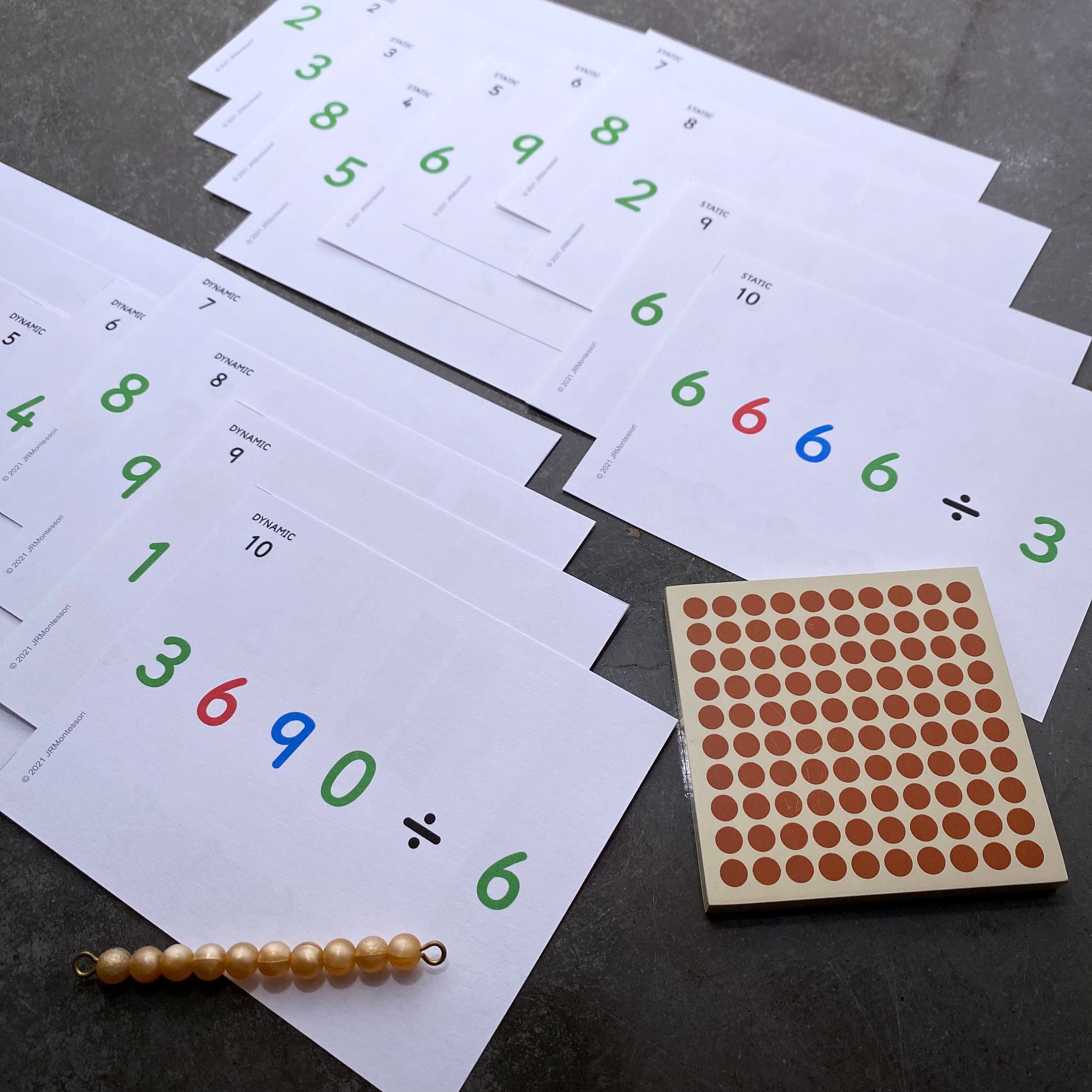 Montessori Math Operations: Small Command Cards Bundle Golden - Etsy