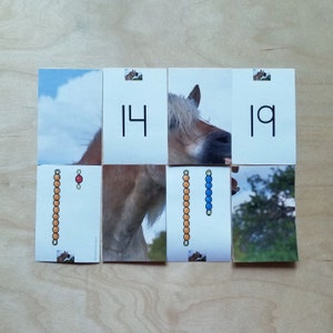 Montessori Math Puzzles for Practicing the Teen Numbers | Etsy