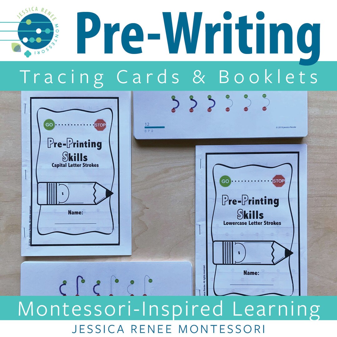 Pre-writing Tracing Cards and Booklets Bundle: Uppercase and Lowercase ...