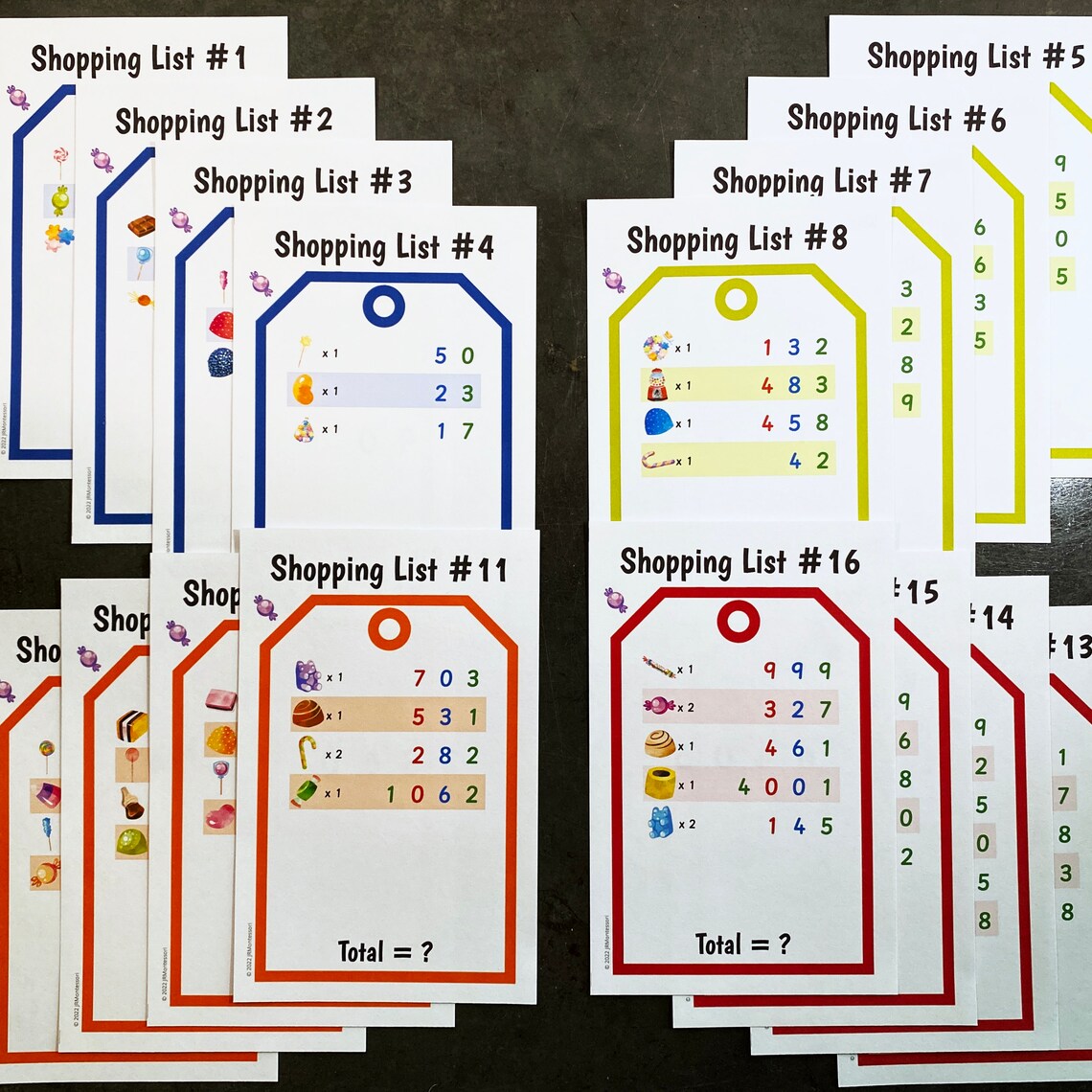Montessori Math Game Candy Store Shopping Lists - Etsy