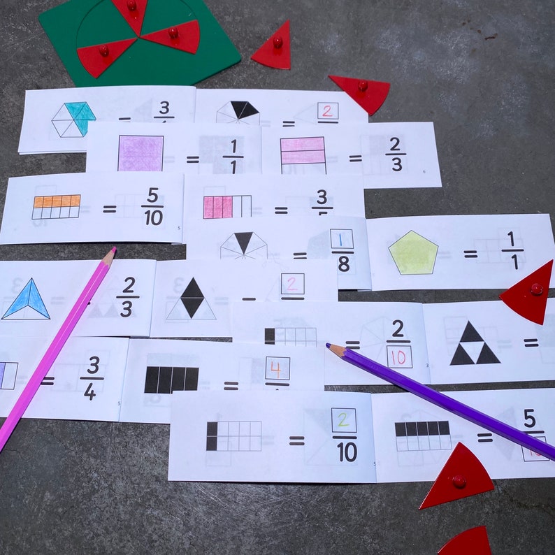 Montessori Fractions Bundle: Sorting, Ordering, Naming, Card & Booklet ...