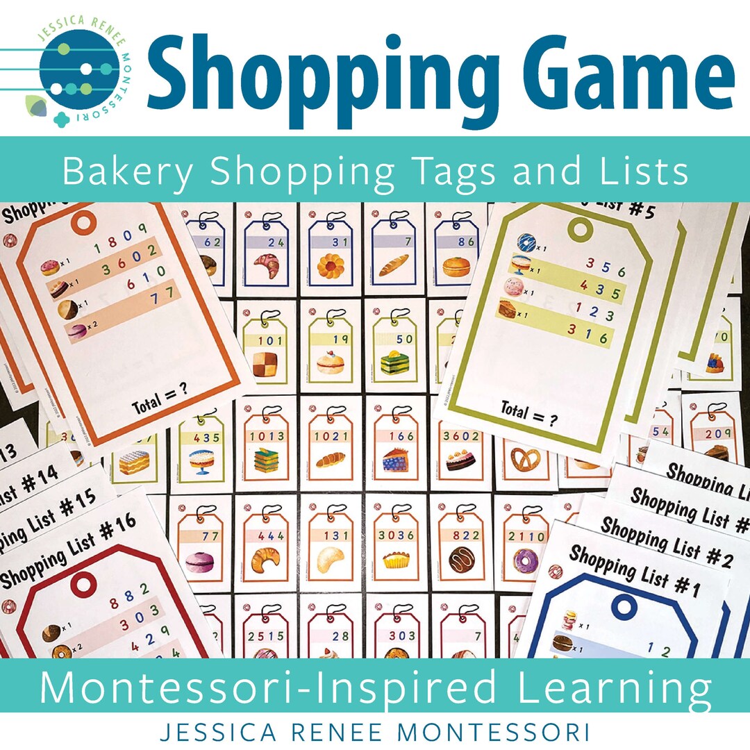 Montessori Math Shopping Game Bakery Bundle - Etsy