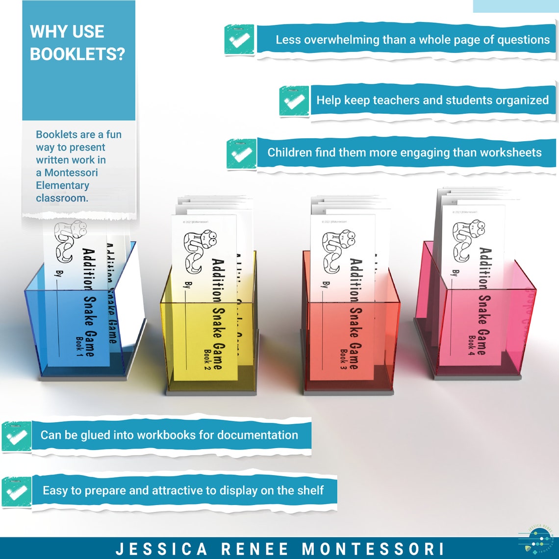 Montessori Math Addition Snake Game Booklets for Addition Facts ...