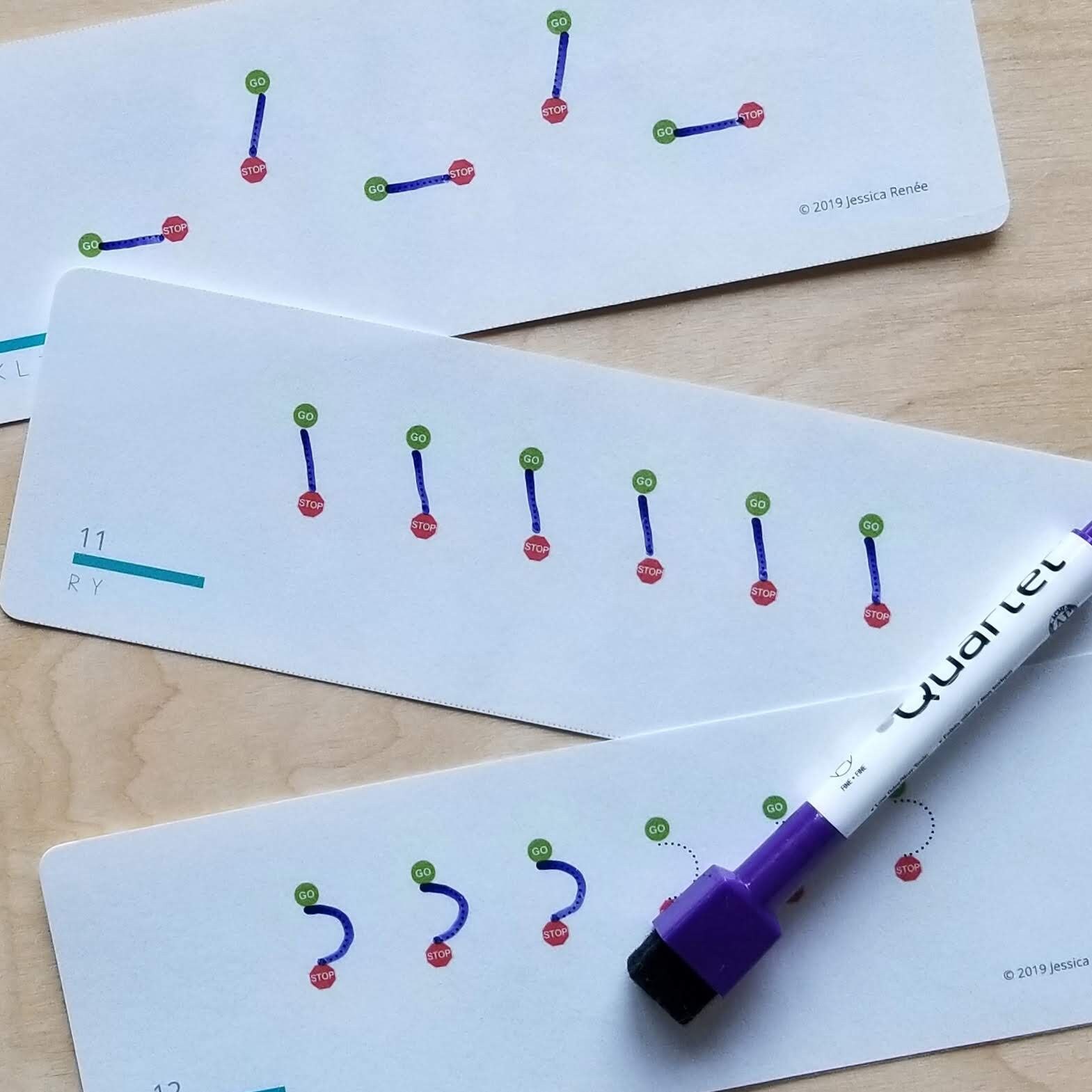 Pre-writing Tracing Cards: Uppercase Strokes - Etsy