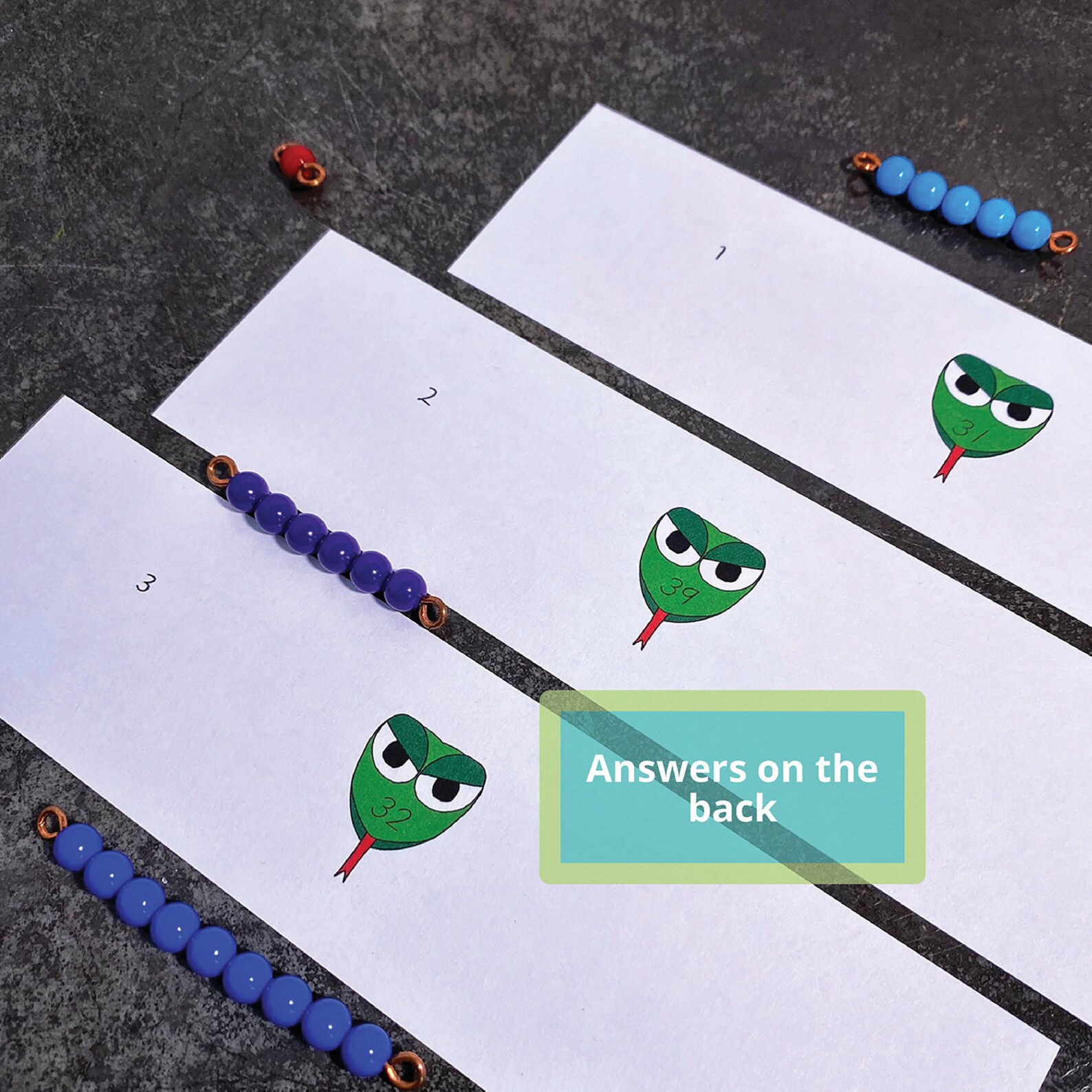 Montessori Math Addition Snake Game Cards (numeral Version) for Facts ...