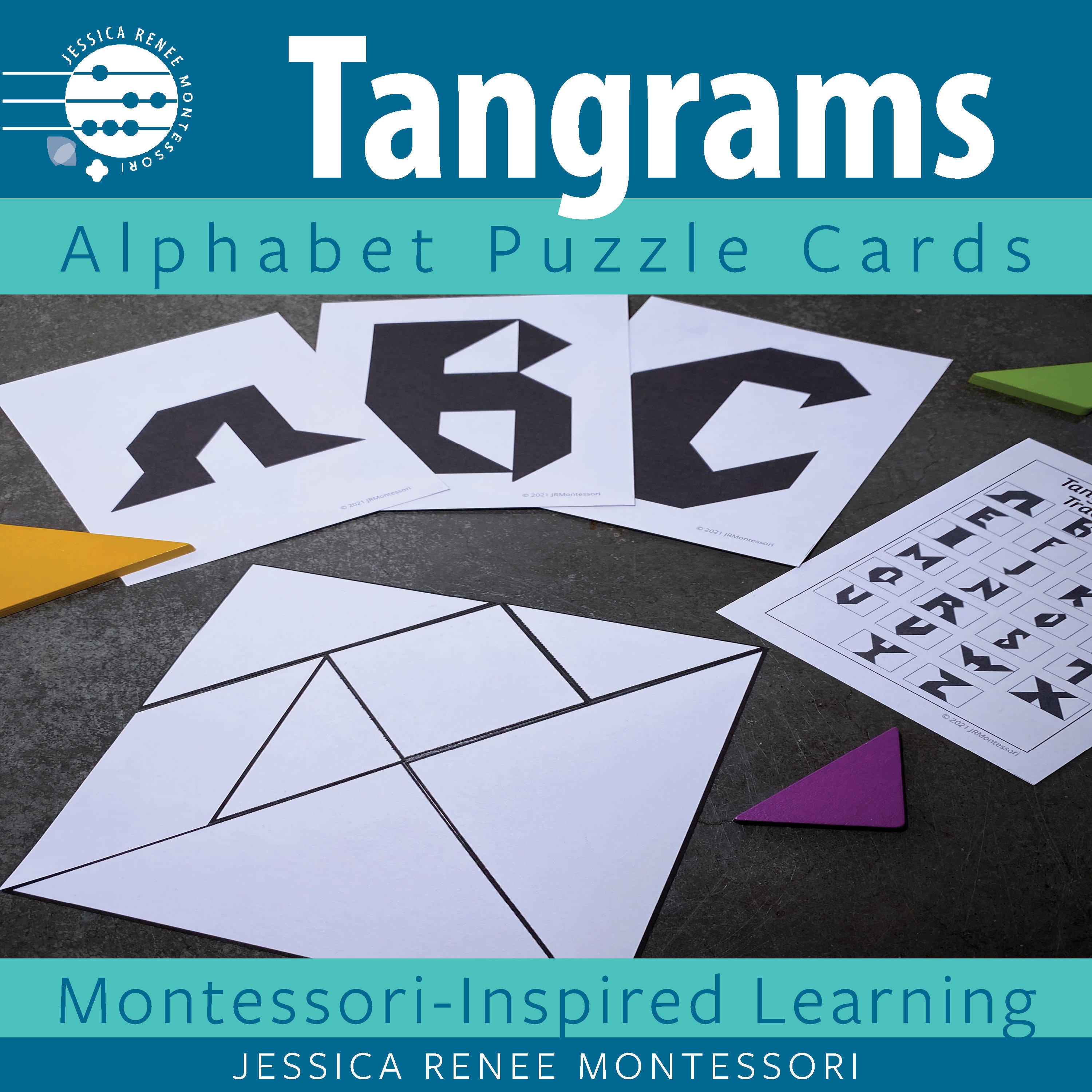 Tangram Task Cards With Alphabet Puzzles - Etsy