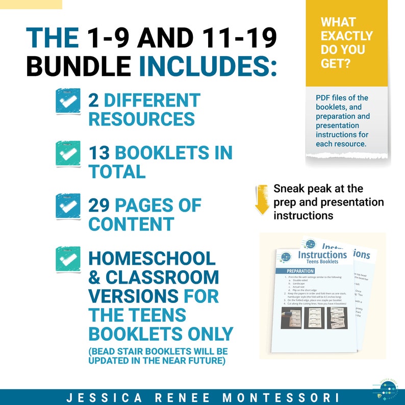 Montessori Math Numbers 1–9 and 11–19 With the Colored Bead Stair - Etsy