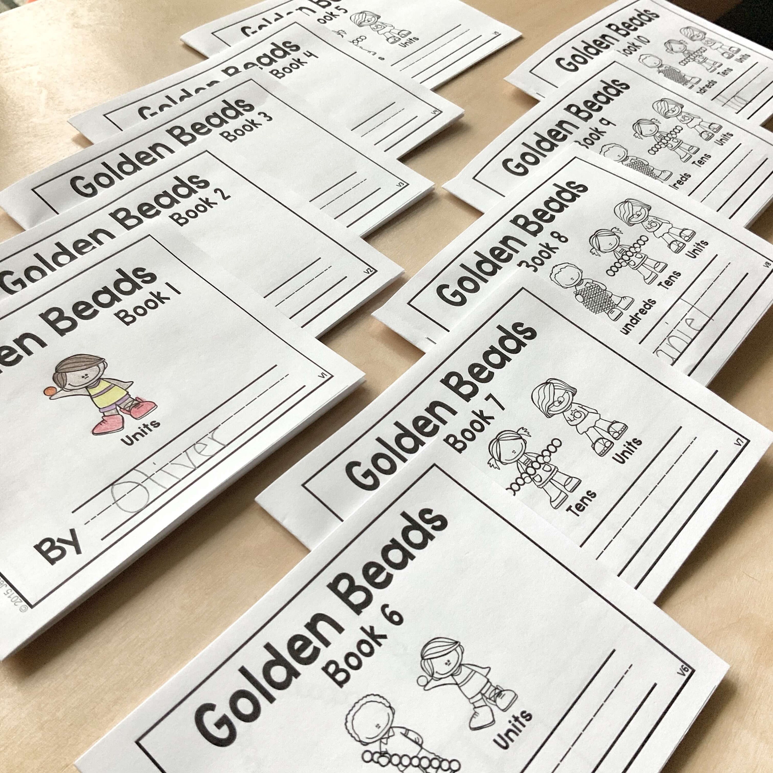 Montessori Math Place Value With Golden Beads Small and Large Booklets ...