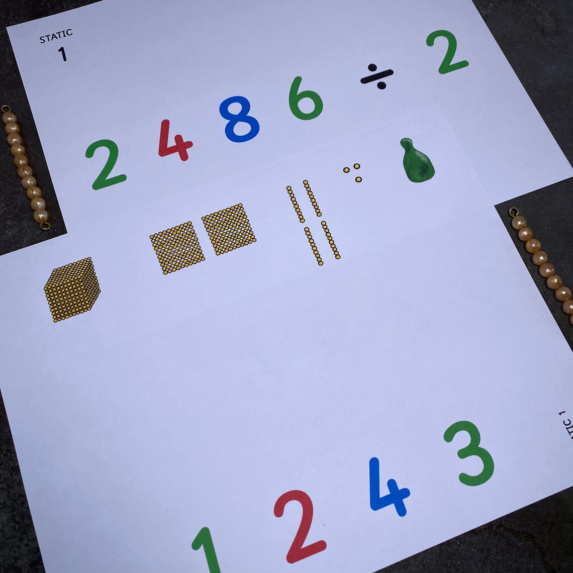 Montessori Math Golden Bead Operations Cards Bundle (large Cards) - Etsy
