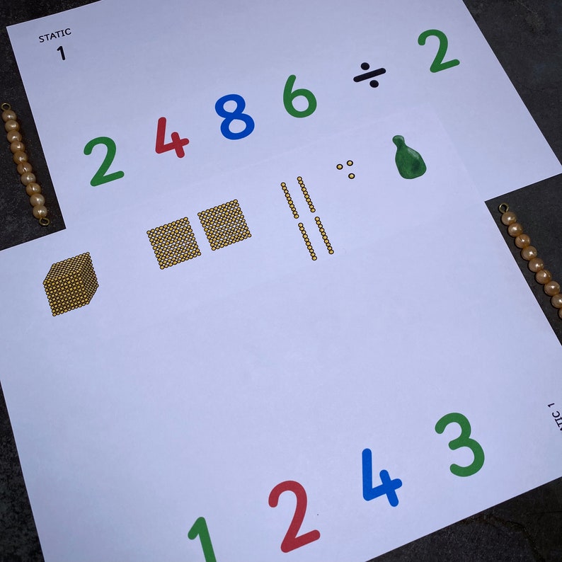 Montessori Math Golden Bead Operations Cards Bundle (large Cards) - Etsy