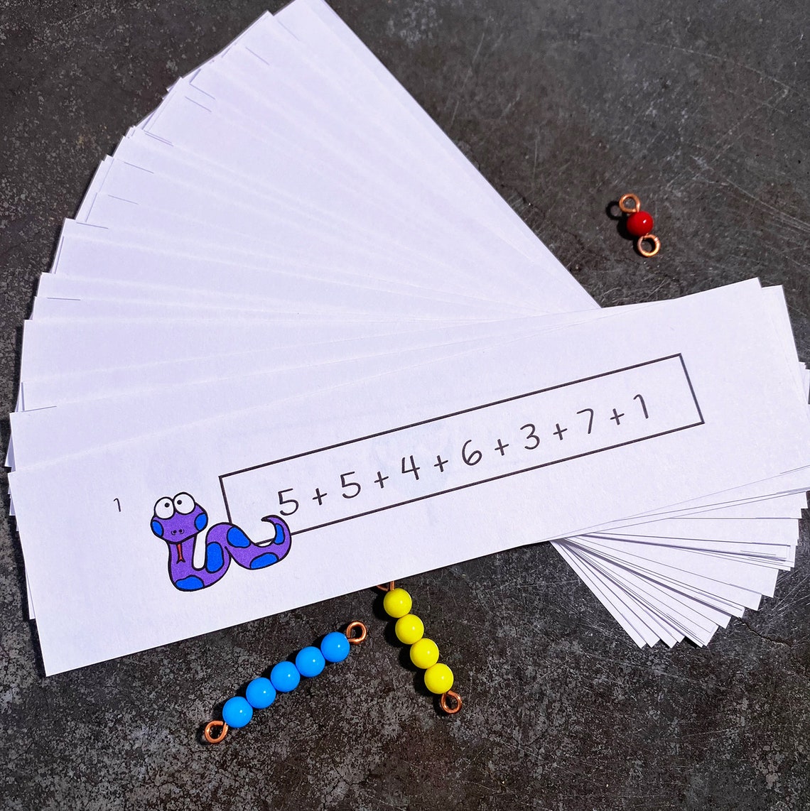 Montessori Math Addition Snake Game Bundle for Facts Practice - Etsy