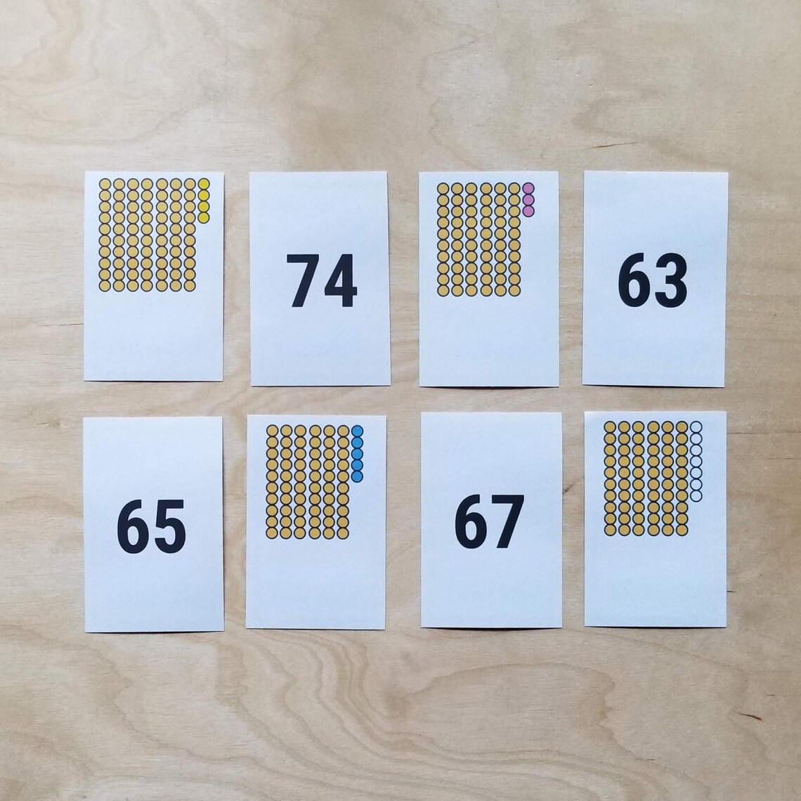 Montessori Math Memory Game: Beads and Numerals for 6180 | Etsy