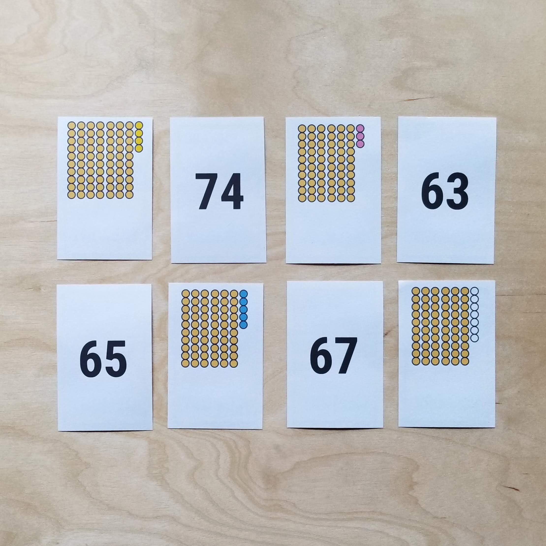 Montessori Math Memory Game: Beads and Numerals for 61–80 - Etsy