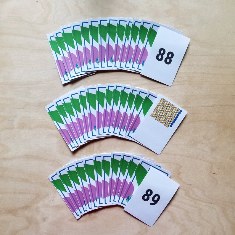Montessori Math Memory Game: Beads and Numerals for 81–100 - Etsy