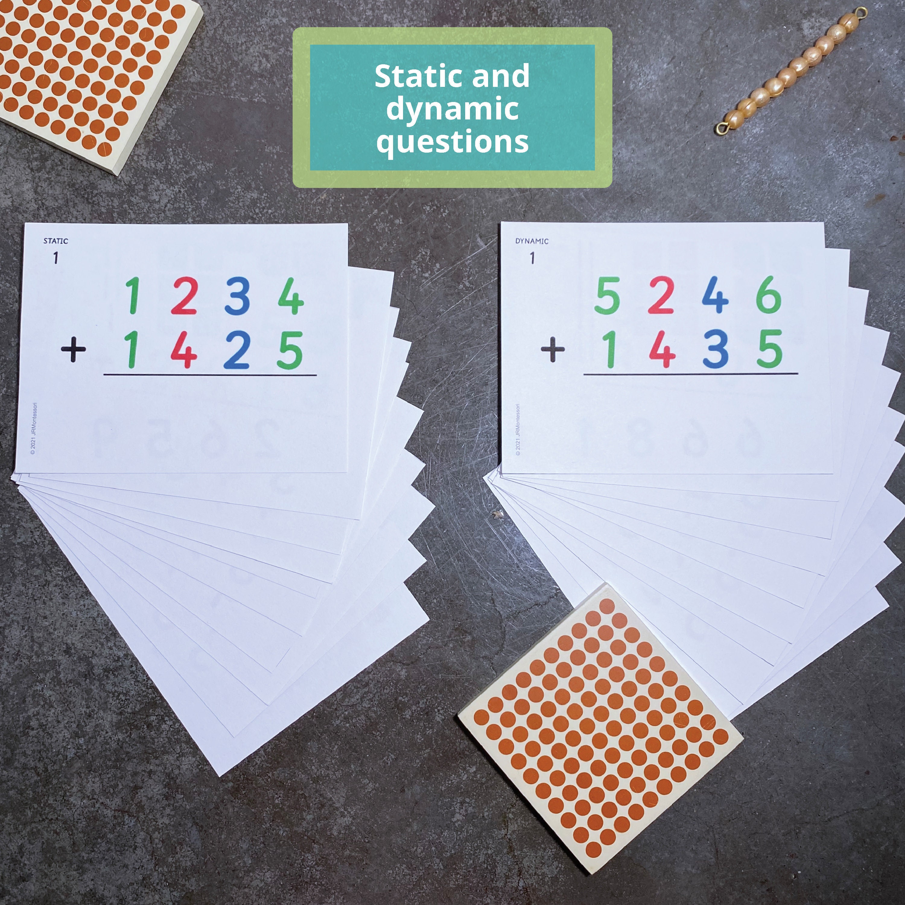 Montessori Math Operations: Small Command Cards Bundle Golden - Etsy