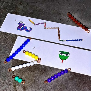 Montessori Math Addition Snake Game Cards (bead Stair Version) for ...