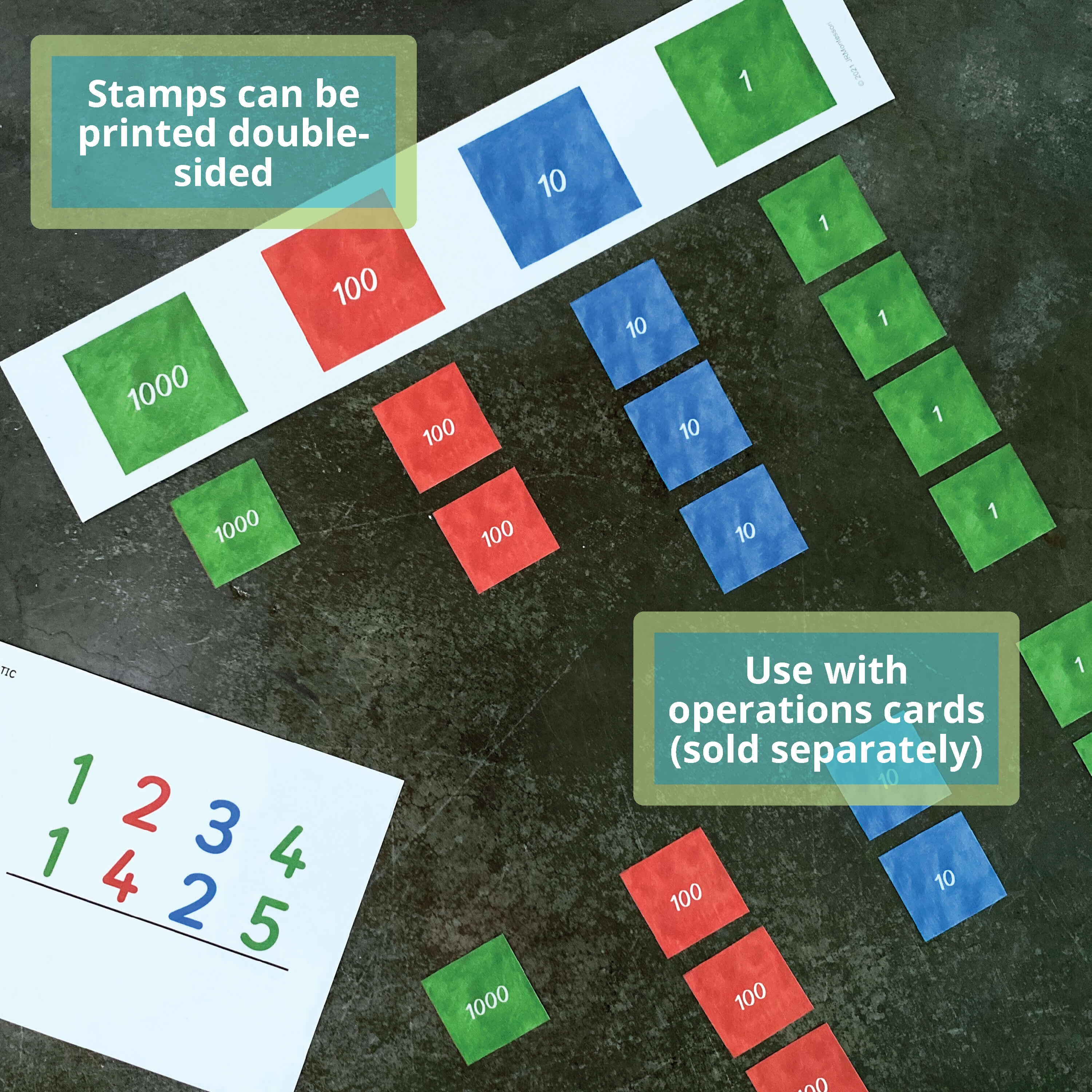 Montessori Printable Stamp Game Material - Etsy