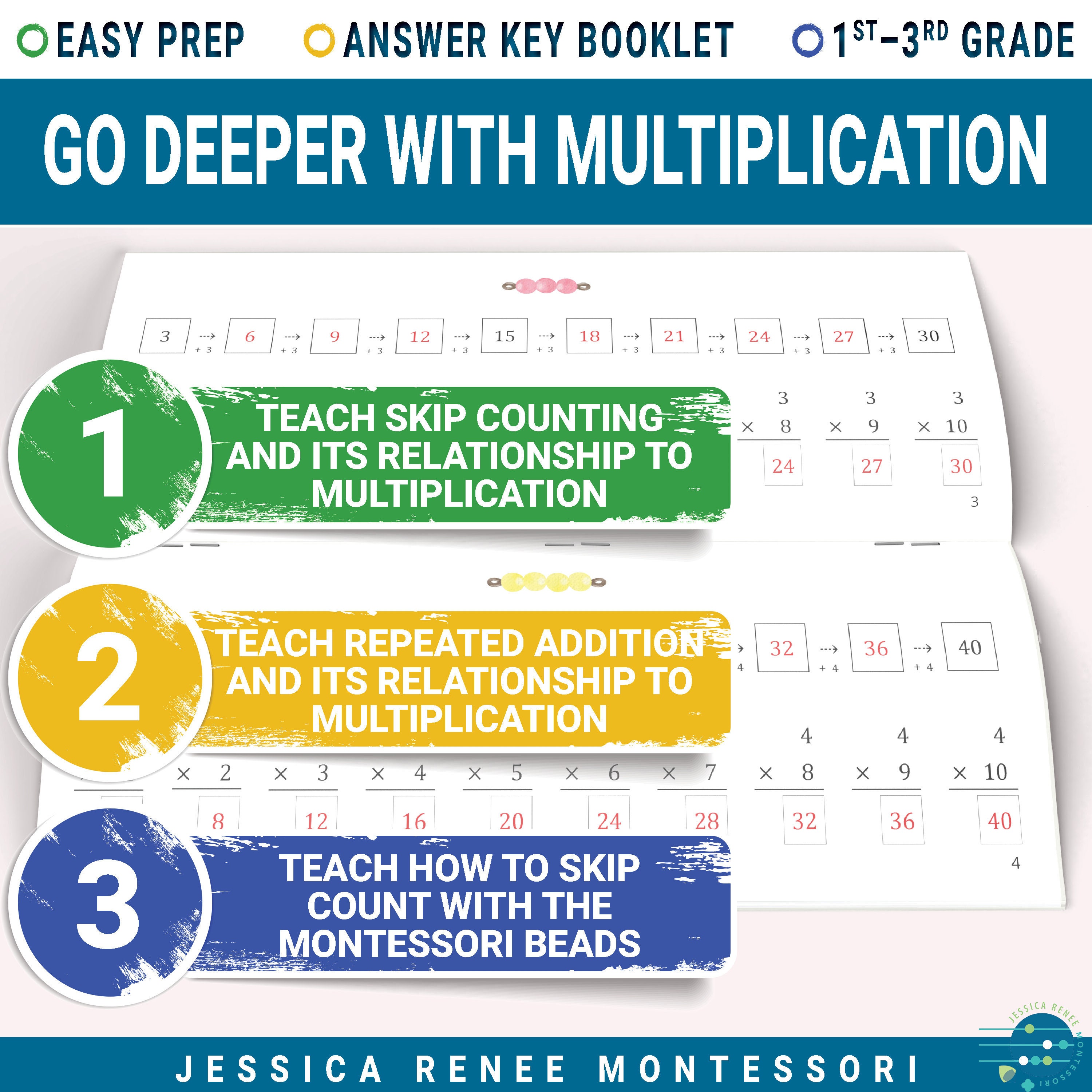Montessori Skip Counting Multiplication Math Facts Booklet - Etsy
