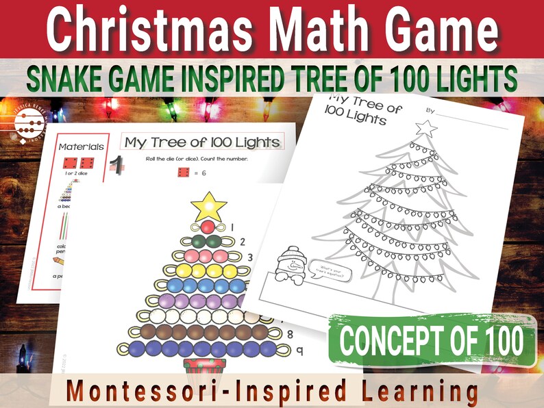 Montessori Winter Math Game: Count & Color the Christmas - Etsy