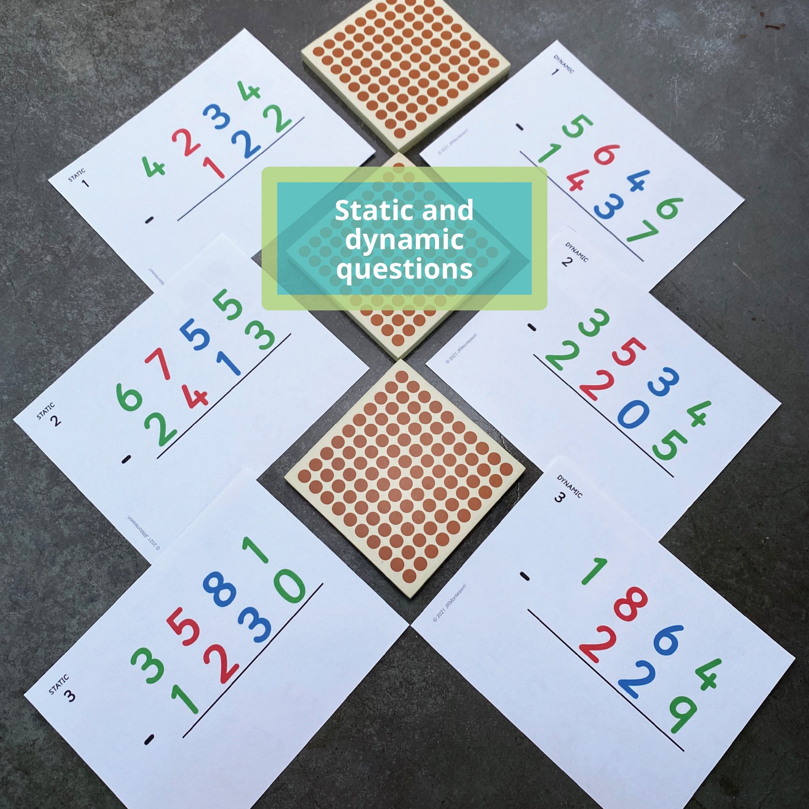 Montessori Math 4-digit Golden Bead Subtraction With Small Cards - Etsy