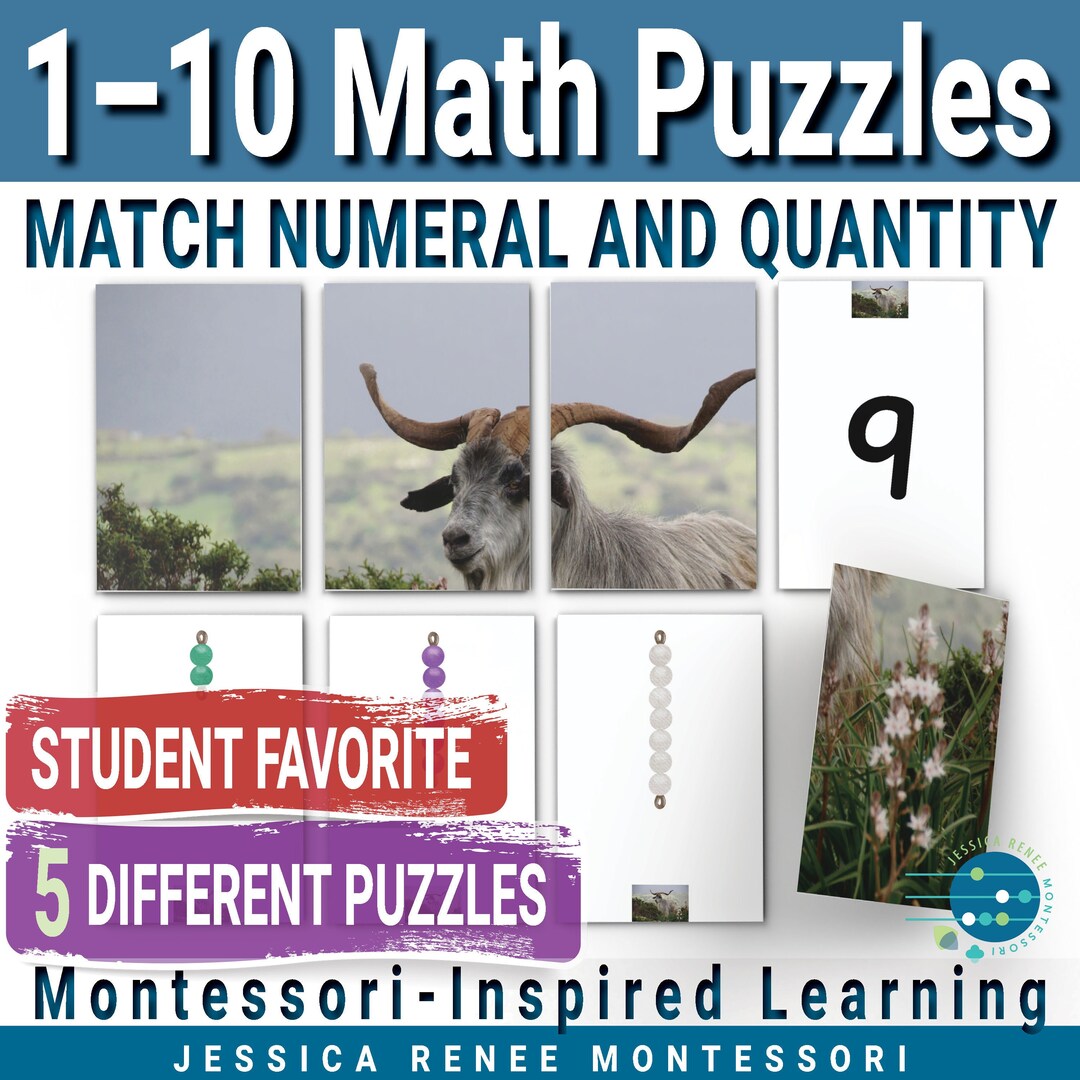 Montessori Math Puzzles for Practicing Numbers 1-10 - Etsy