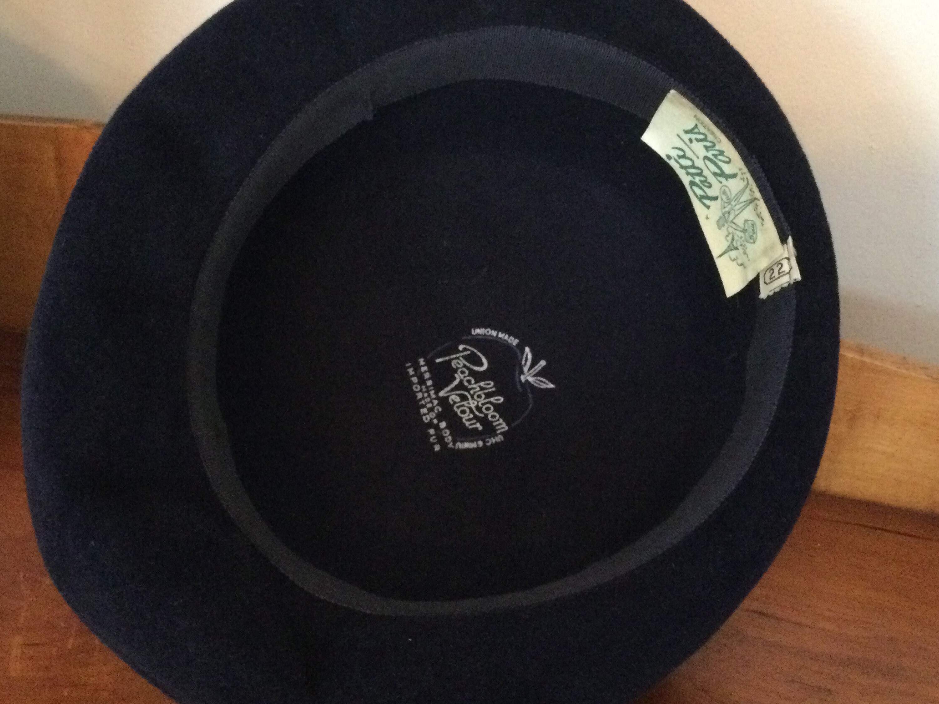 Vintage Patti Paris Peachbloom Navy Velour importado piel Derby estilo ...