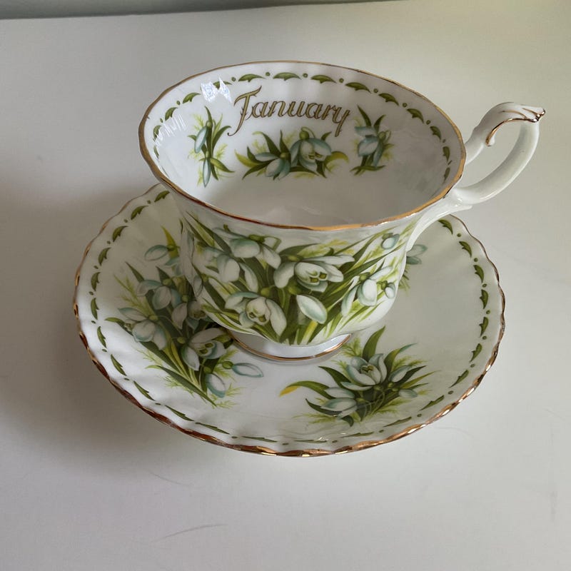 January Tea Cup - Etsy