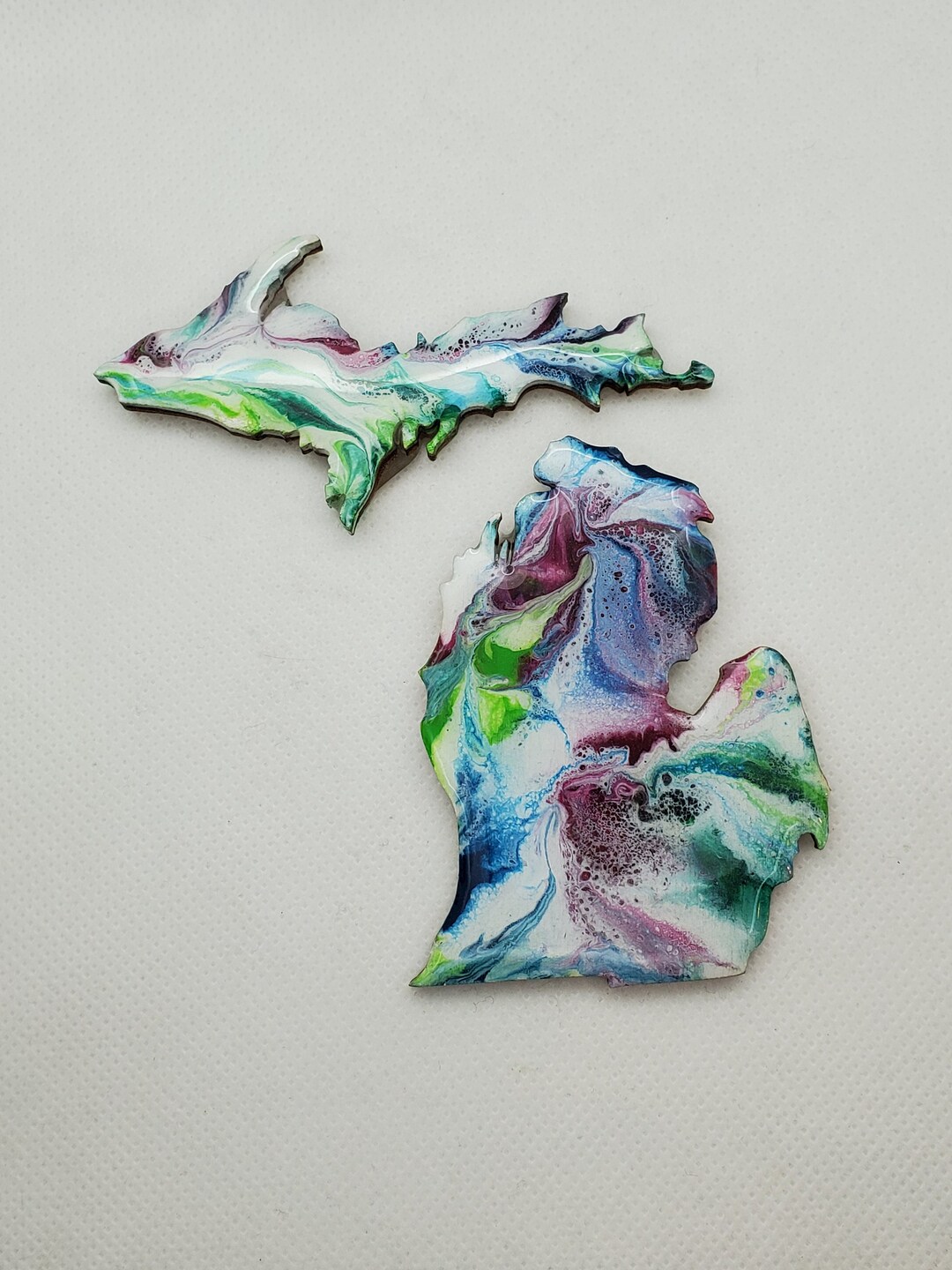 Michigan Magnet With Resin - Etsy