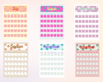 Groovy Printable Calendar - Etsy