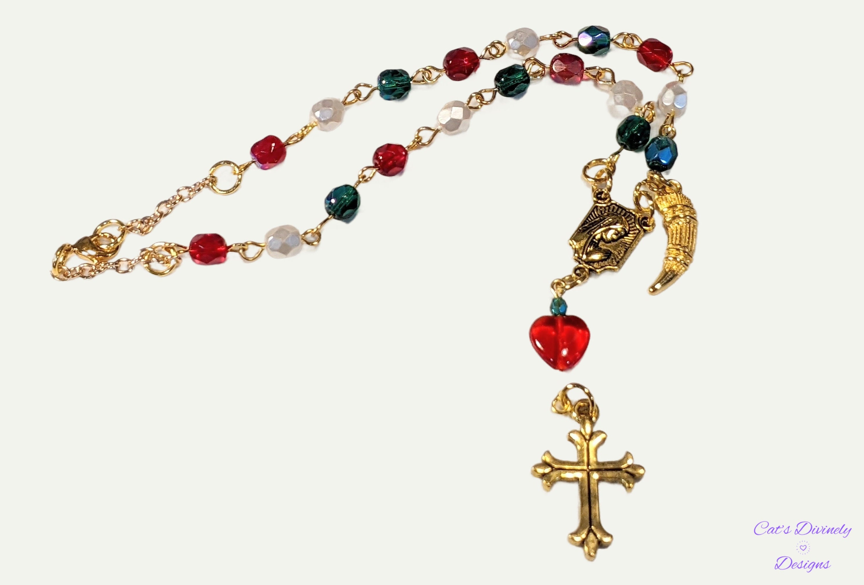 Italian Auto Rear-view Mirror Rosary -- 6mm With Small Gold Italian ...