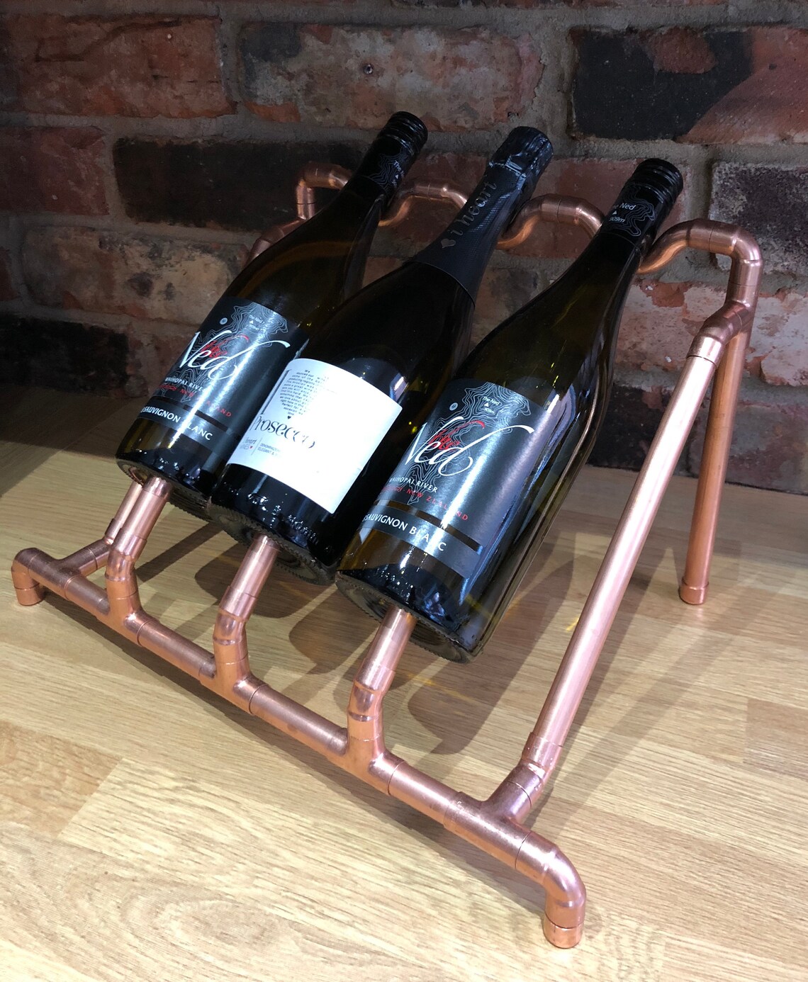 Copper Pipe Wine & Champagne Bottle Rack - Etsy