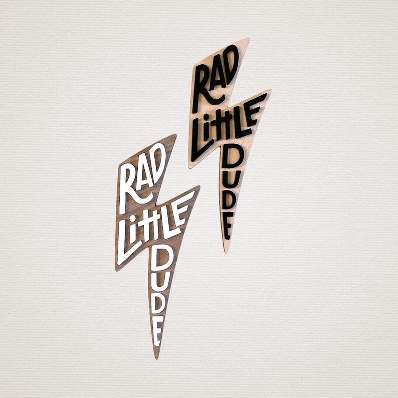 Rad Little Dude Lightning Bolt Sign - Etsy