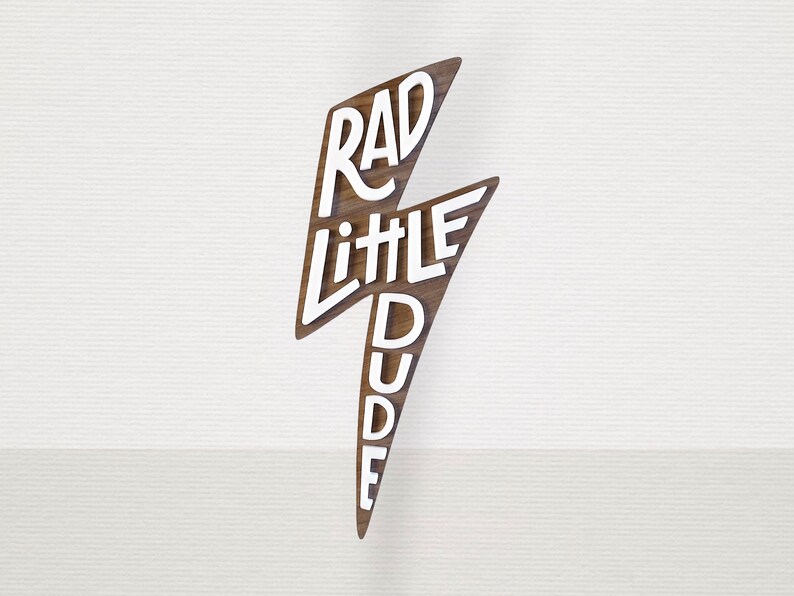 Rad Little Dude Lightning Bolt Sign - Etsy