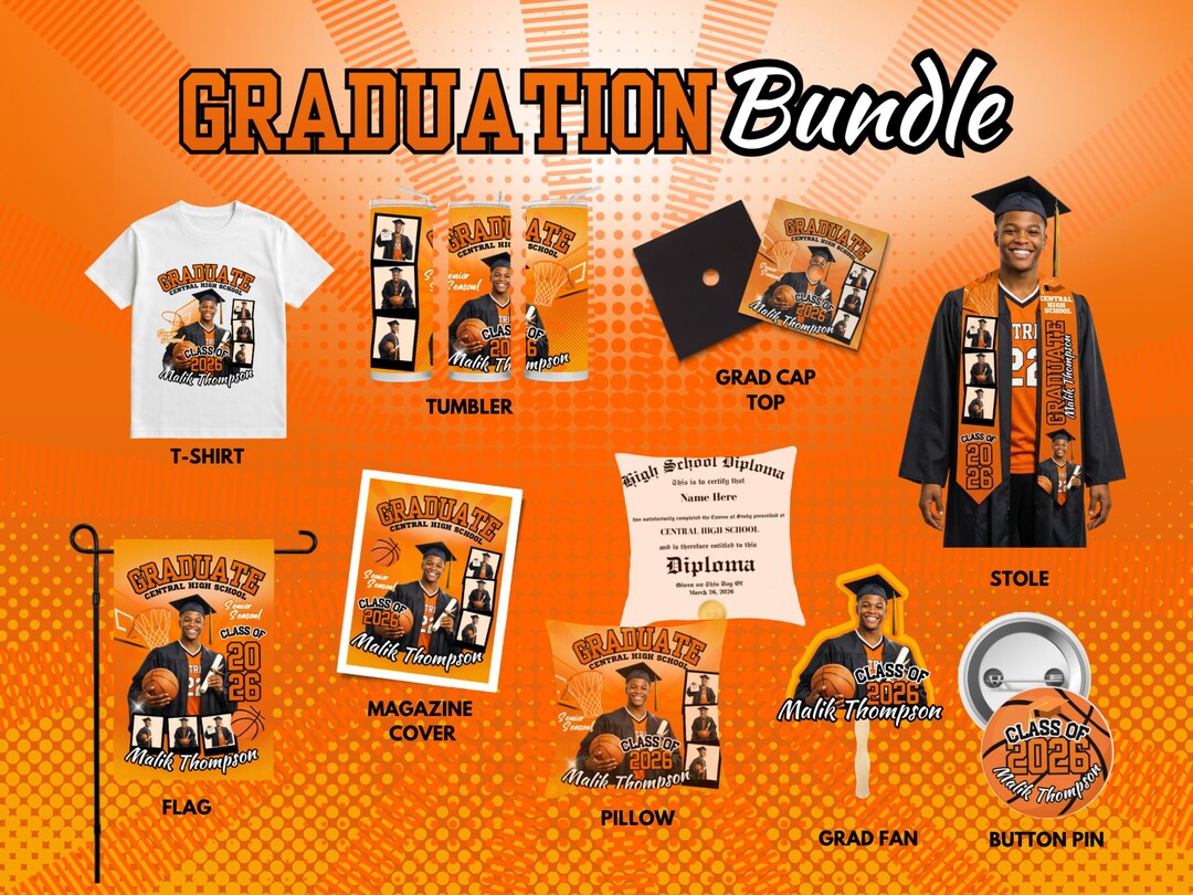 Graduation Bundle Canva Templates Editable 2026 Party Favor Bundle ...