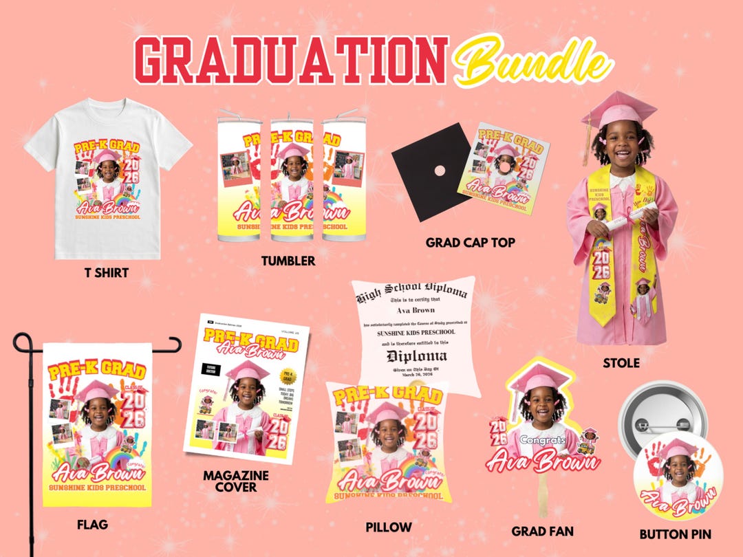 Graduation Bundle Canva Templates Editable 2026 Party Favor Bundle ...
