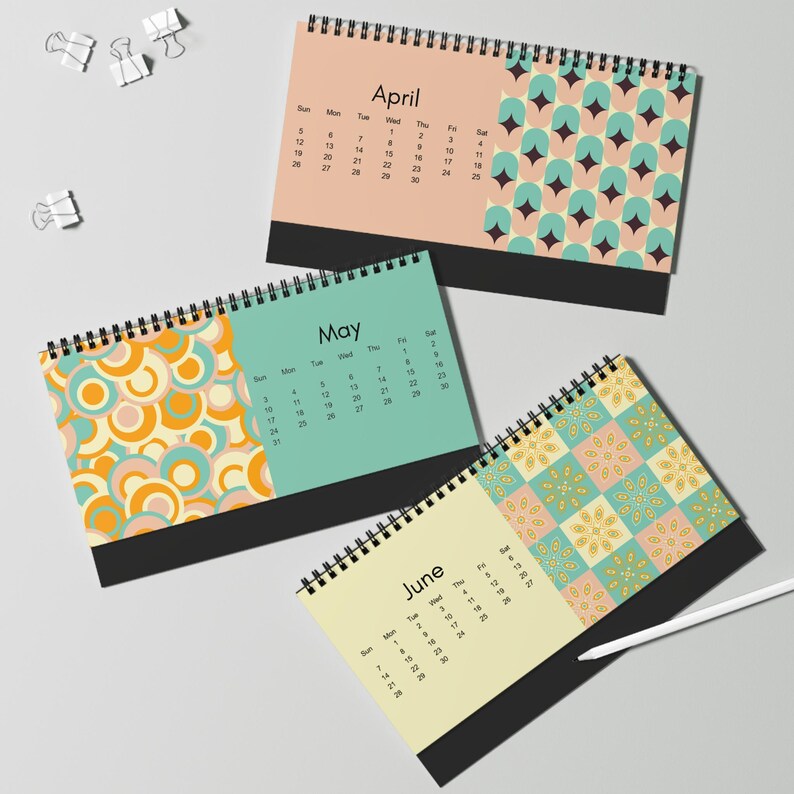 2026 Mid Century Modern Inspired Desk Calendar, Retro Atomic Style ...