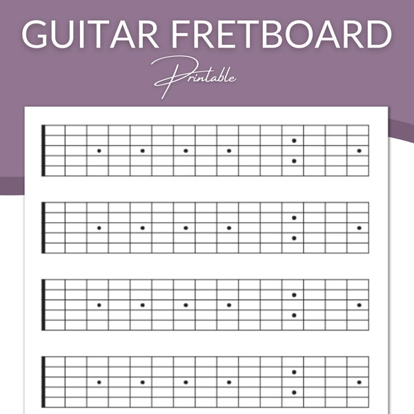 Guitar Fretboard Chart Printable - Etsy