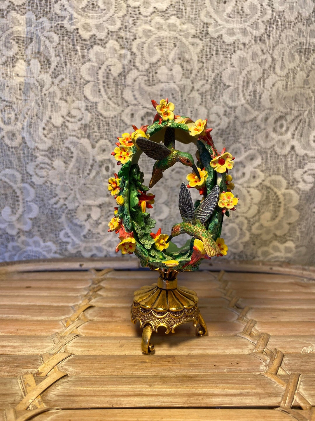 House of Faberge Hummingbird Collectable Egg Honeysuckle and - Etsy