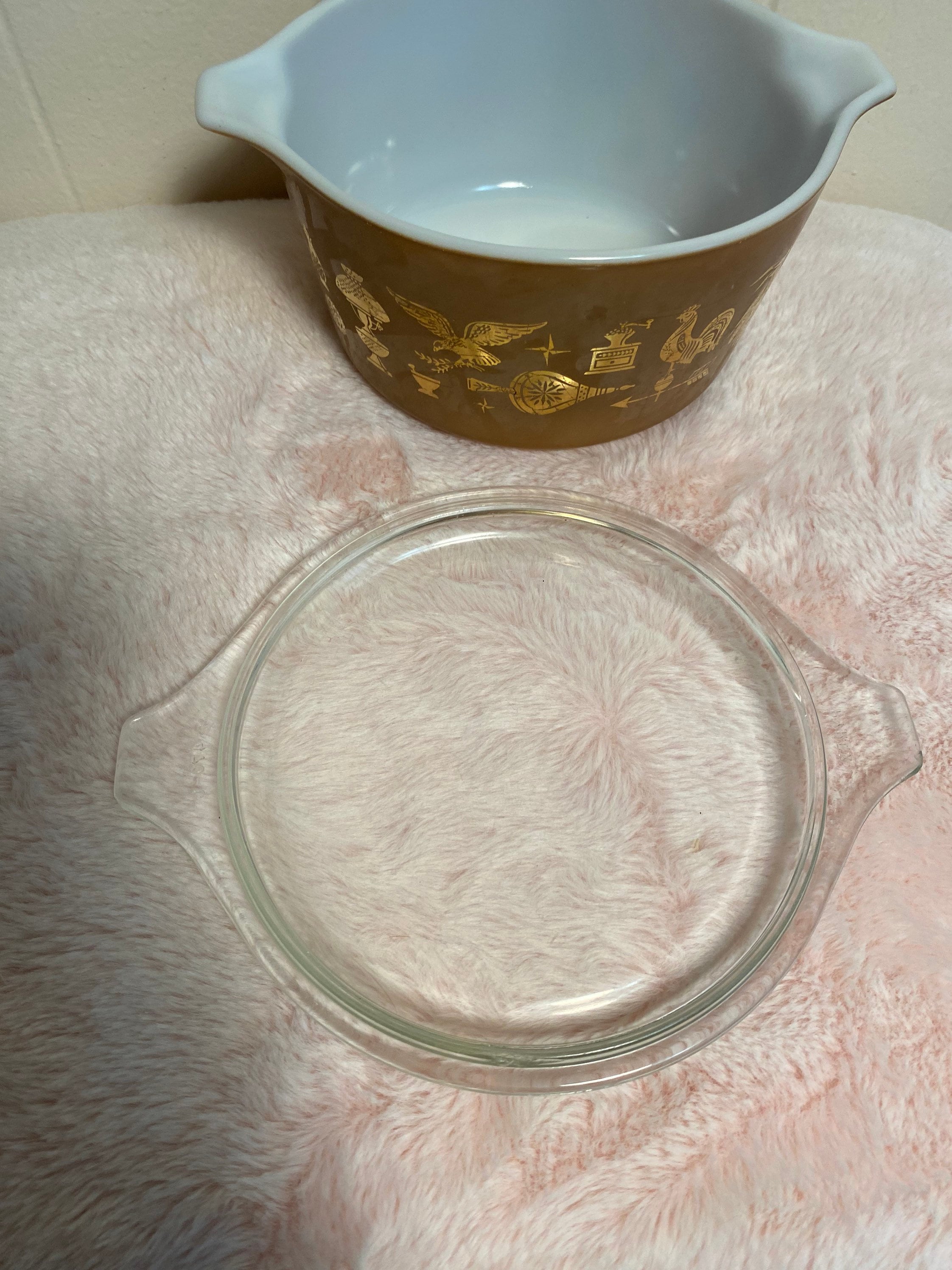 Pyrex Early American Bowl With Lid - Etsy