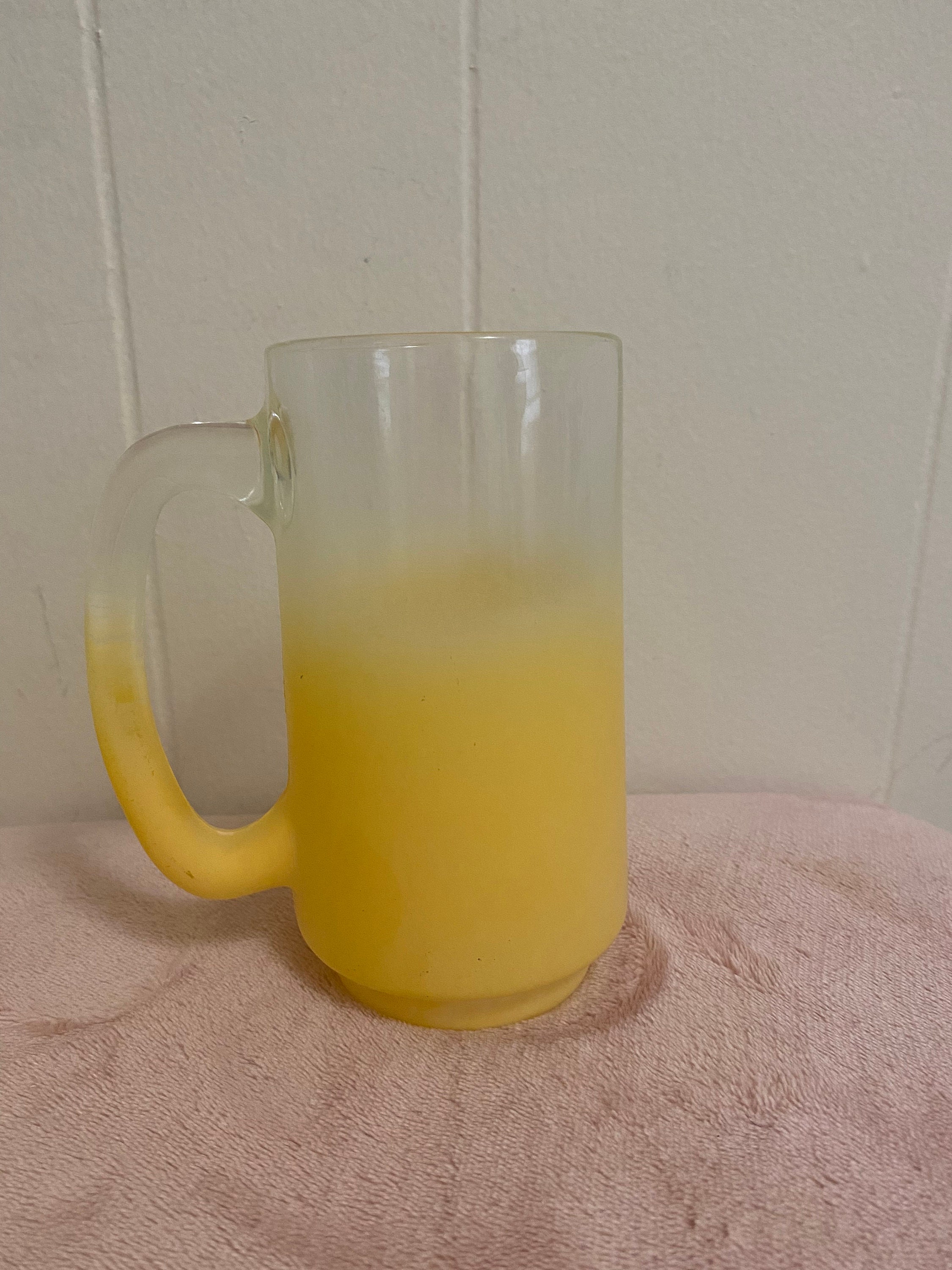Pair of Yellow and Orange Blendo Glass Mugs Blendo Glass - Etsy