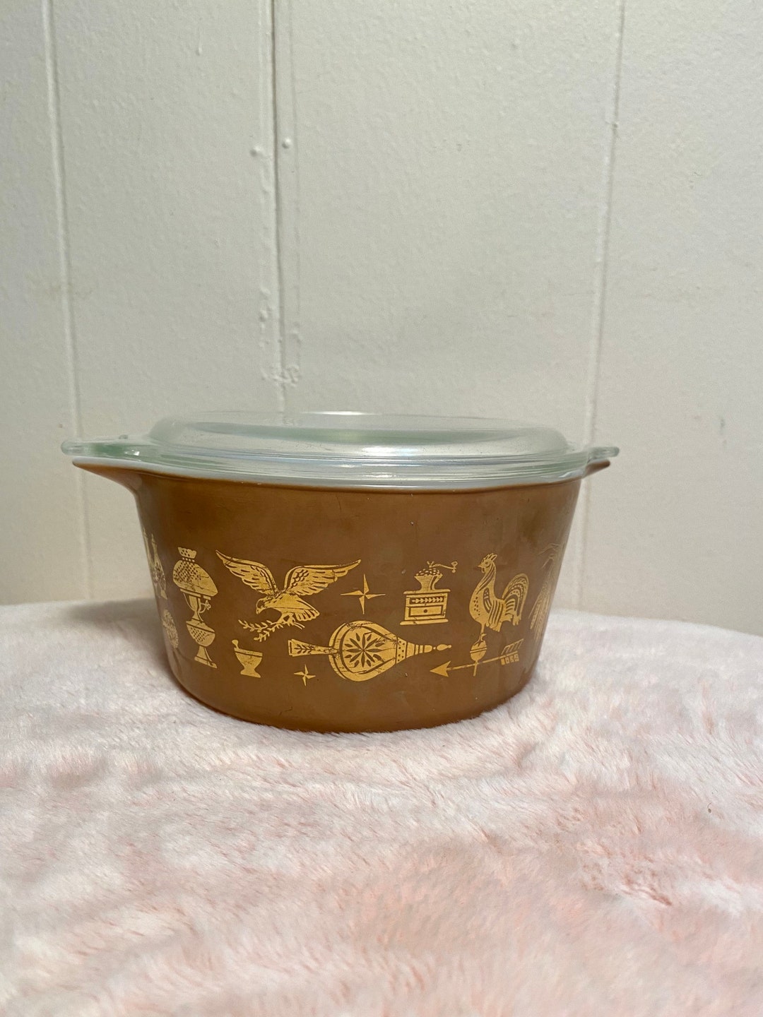 Pyrex Early American Bowl With Lid - Etsy