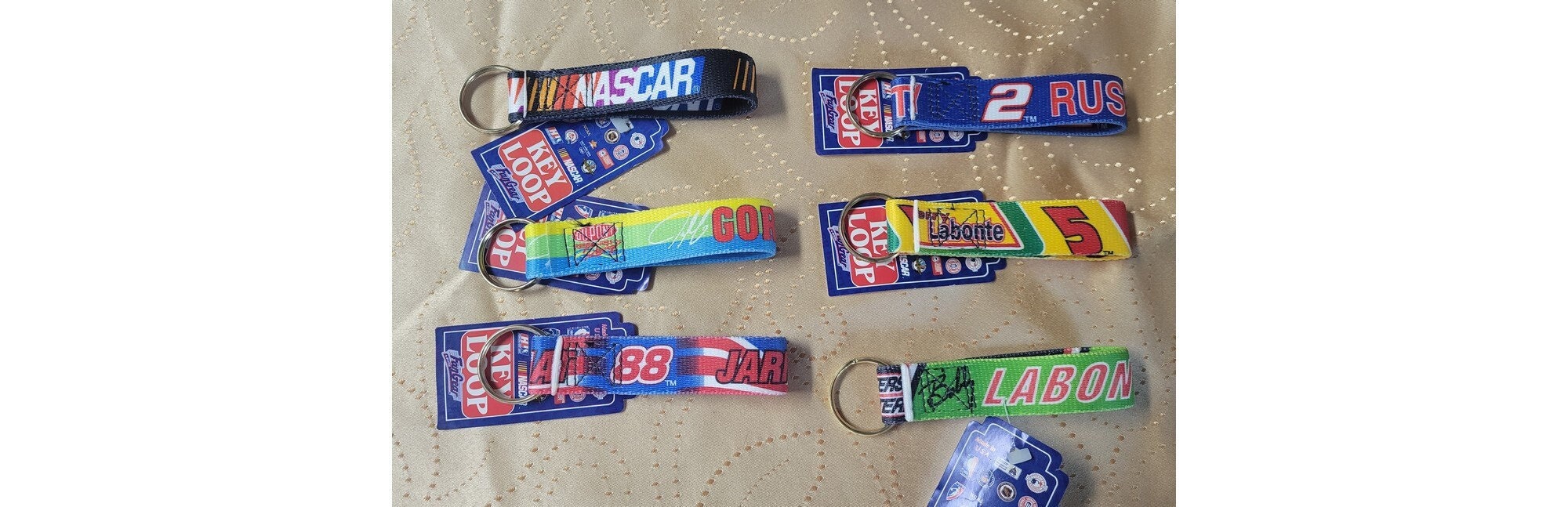 Vintage Nascar Keychain Key Loop Key Chain Gordon Jarrett Labonte Rusty ...