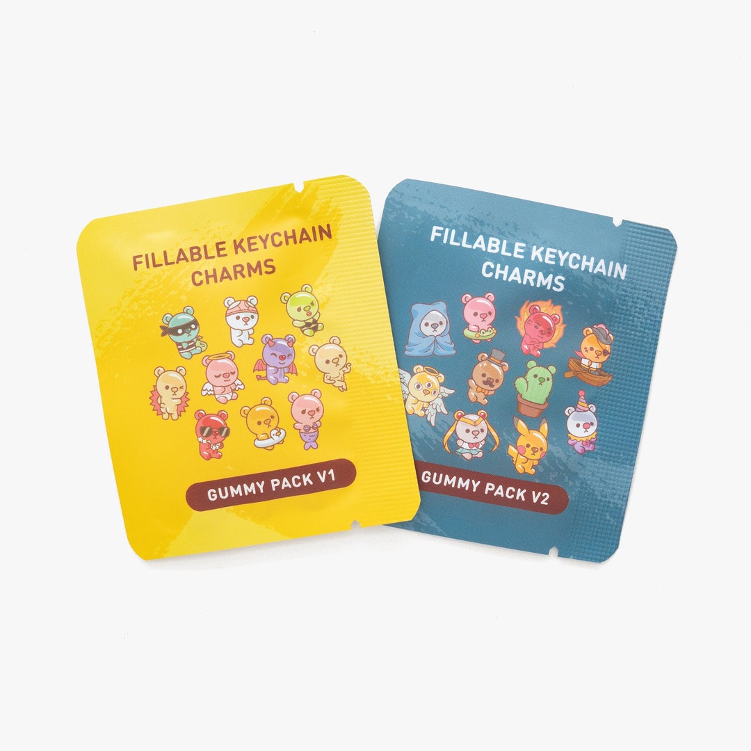 Gummy Bear Fillable Keychain Charms Booster Packs - Etsy