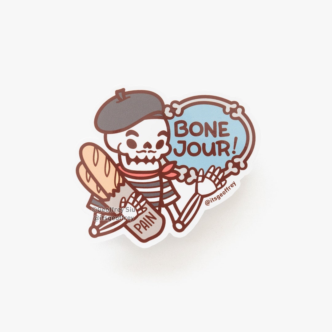 Bone Jour Vinyl Sticker (2.75") - Etsy