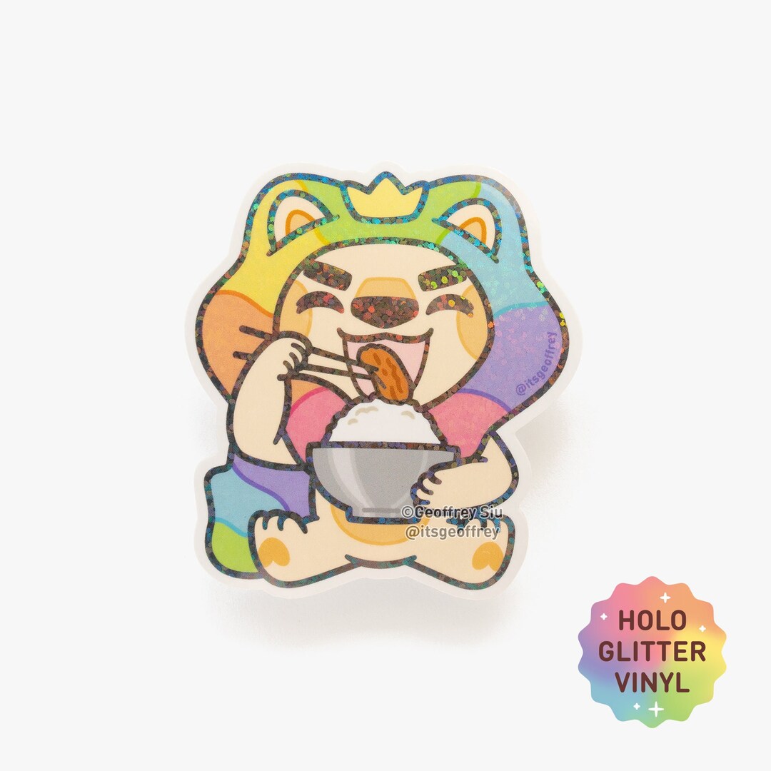 Super Hungry Steve Glitter Sticker 3 - Etsy