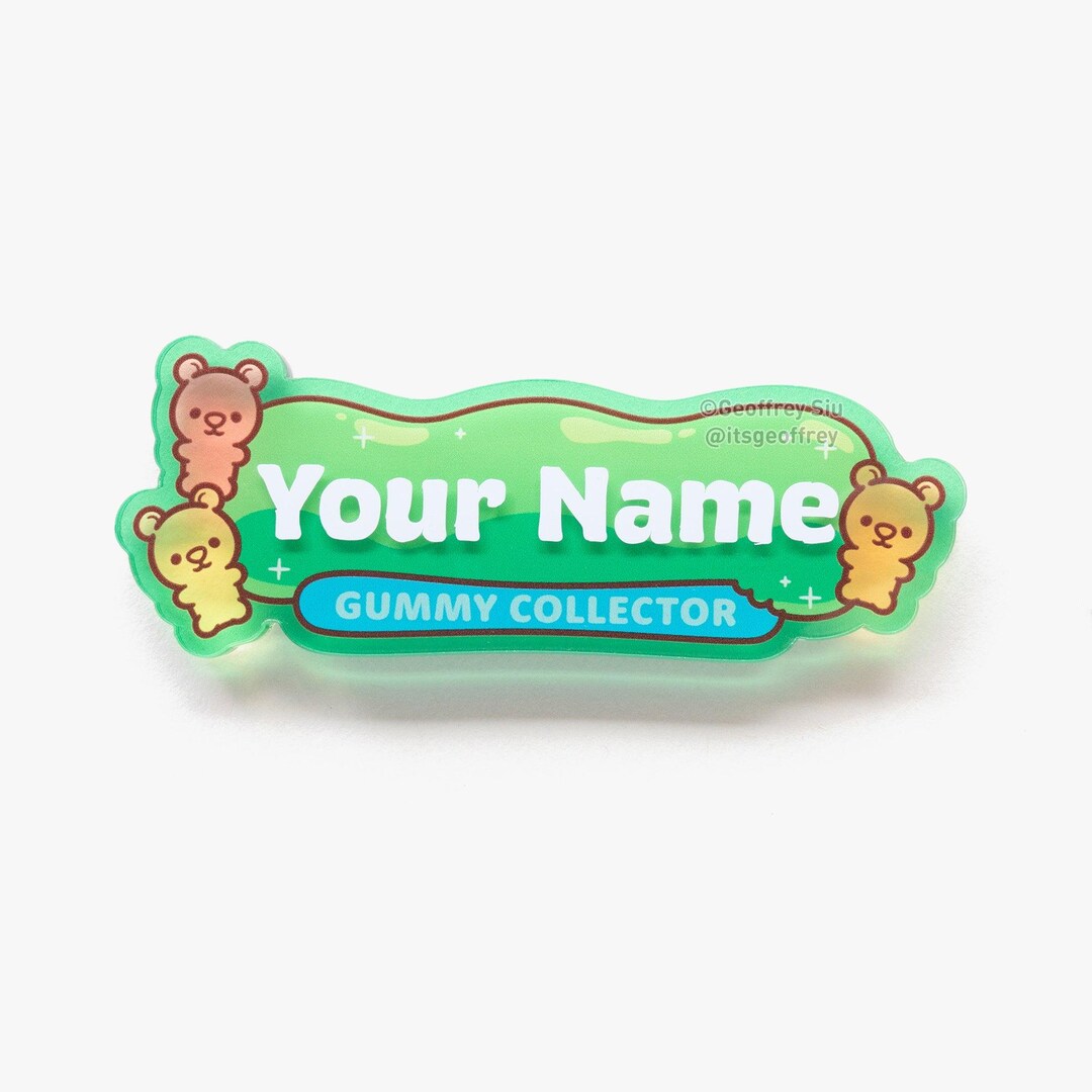 Personalized Gummy Collector Name Tag (limited Edition) - Etsy