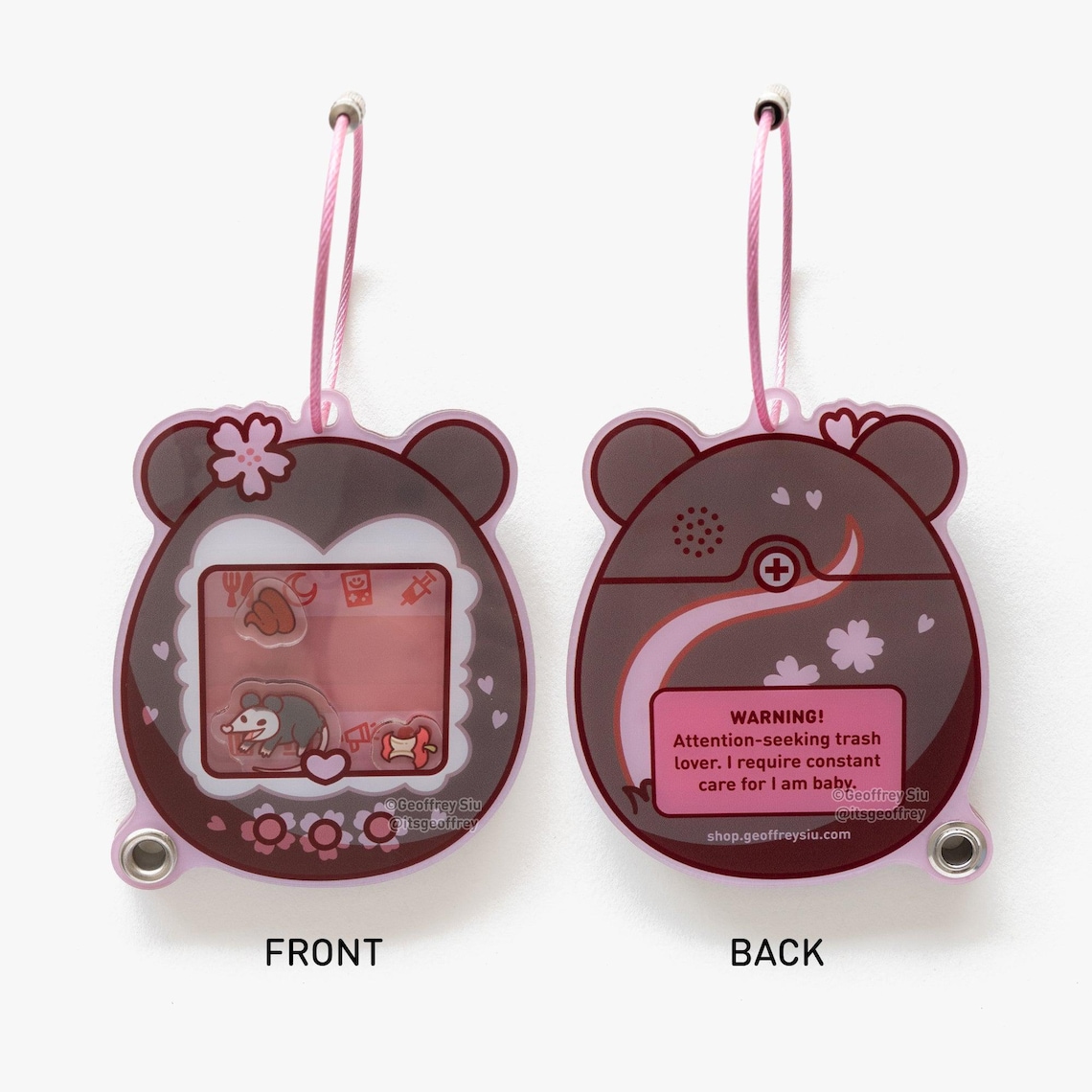 Cherry 'possum Virtual Pet Fillable Shaker Keychain - Etsy